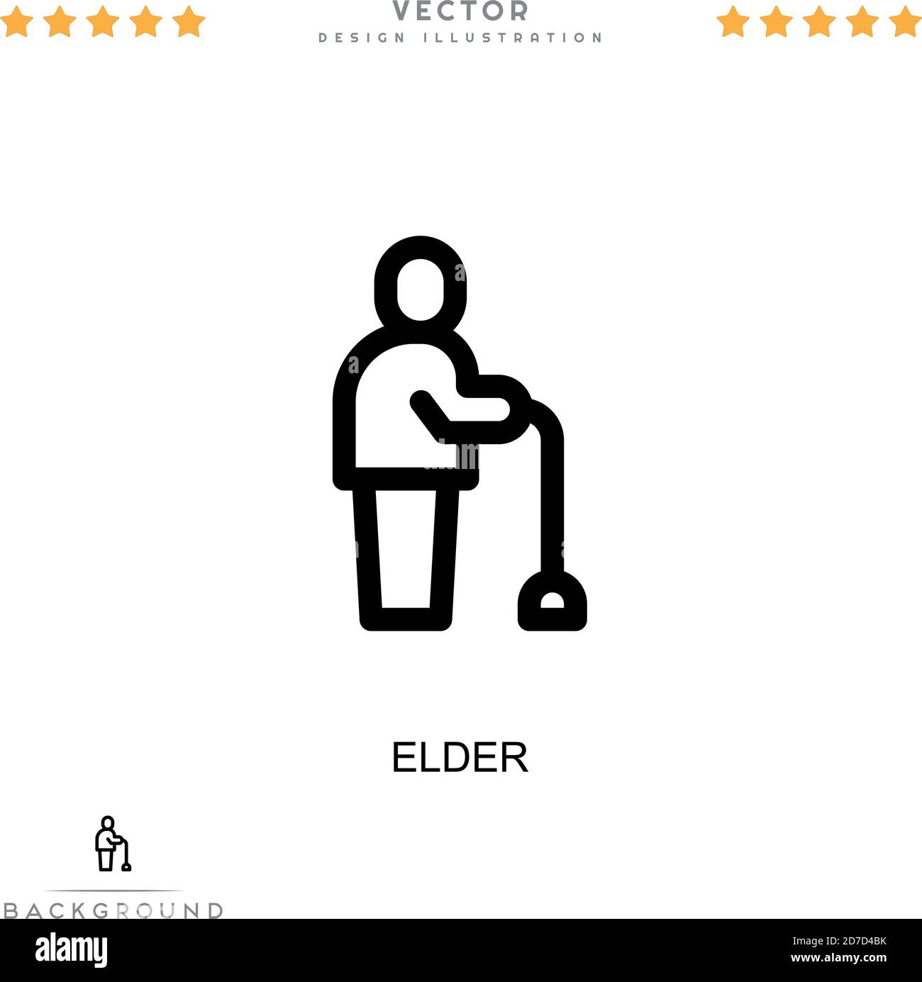 Elder icon. Simple element from digital disruption collection. Line ...