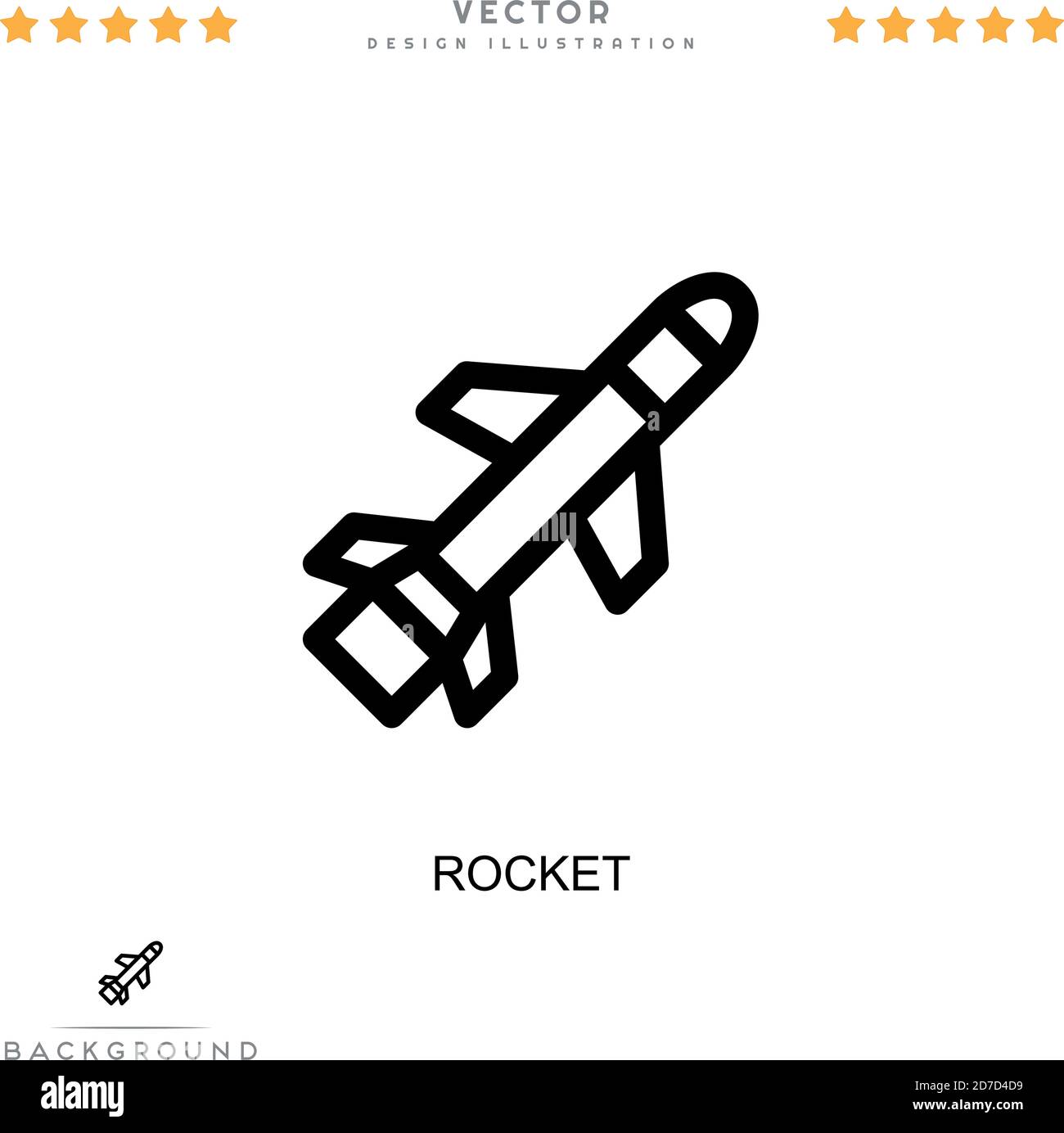 Rocket icon. Simple element from digital disruption collection. Line ...