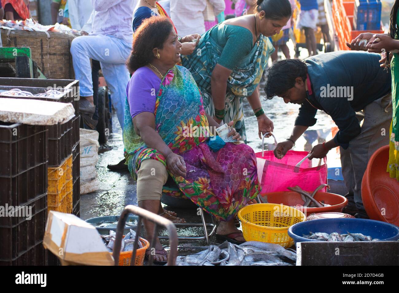 Mumbai, India - February 15, 2019: Local people selling varieties of ...