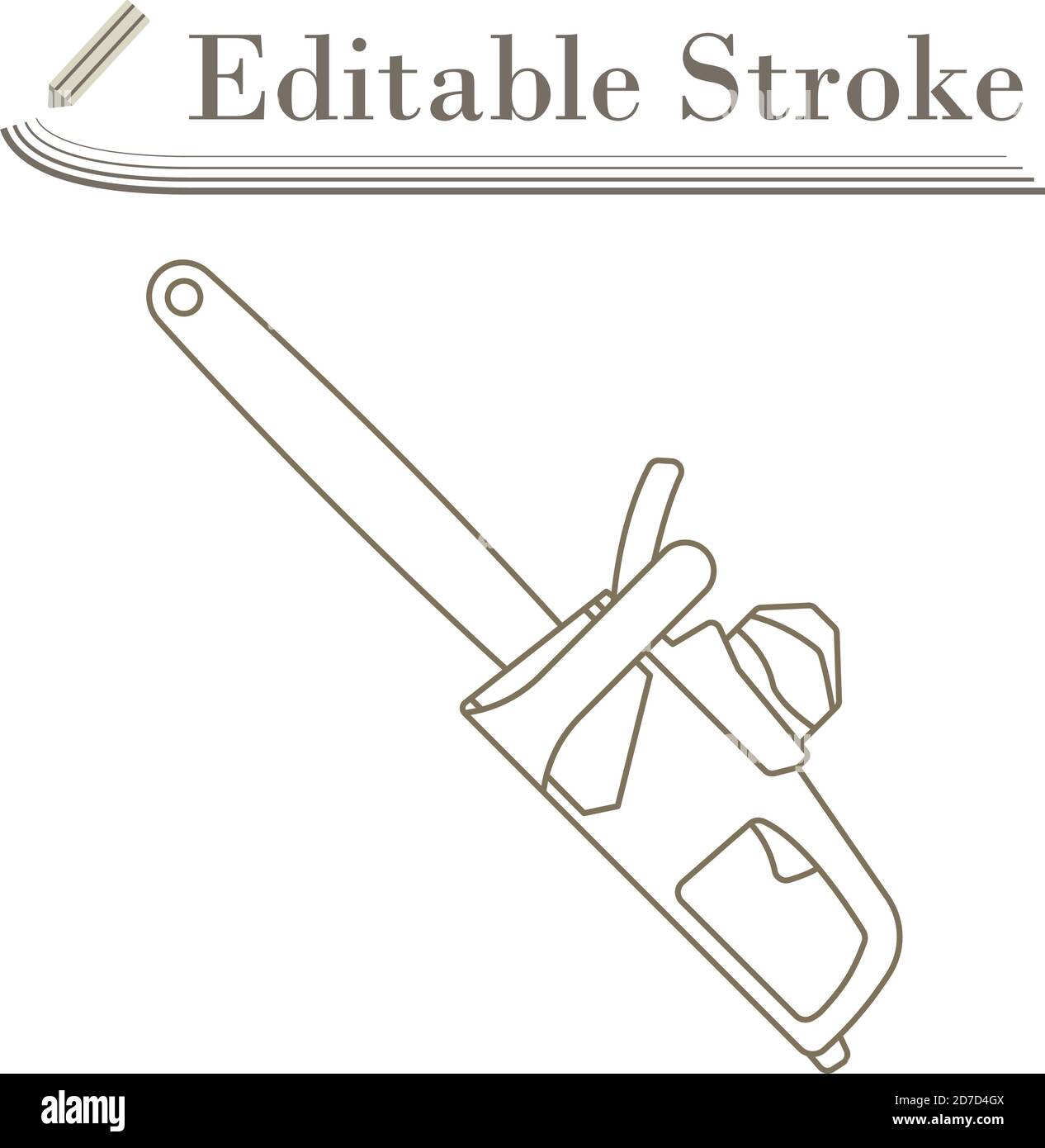 Chain Saw Icon. Editable Stroke Simple Design. Vector Illustration ...