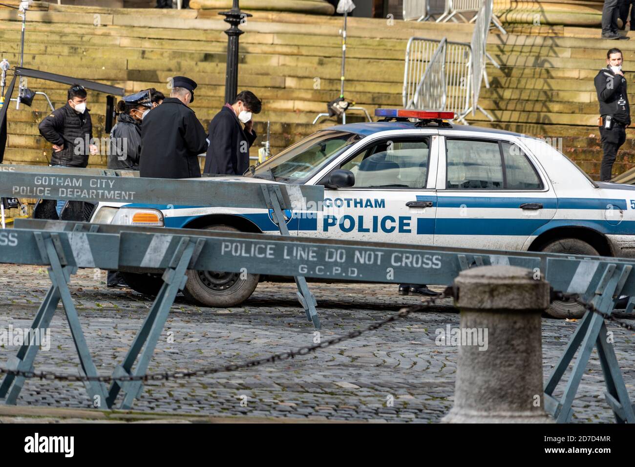Gotham City Police Dept car on set of "The Batman" in Liverpool Stock ...