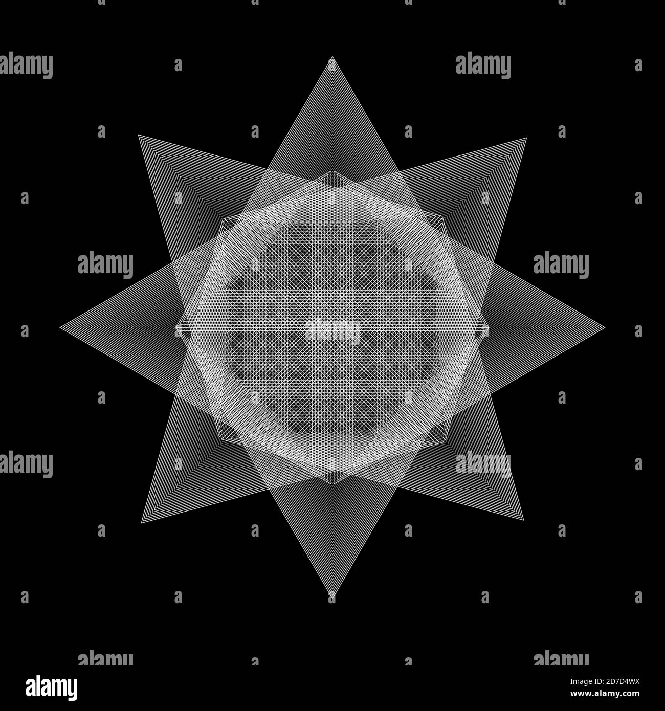 Brutalism Design Abstract Shape Abstract Geometric Shape. Stroke Element On Black Background ...