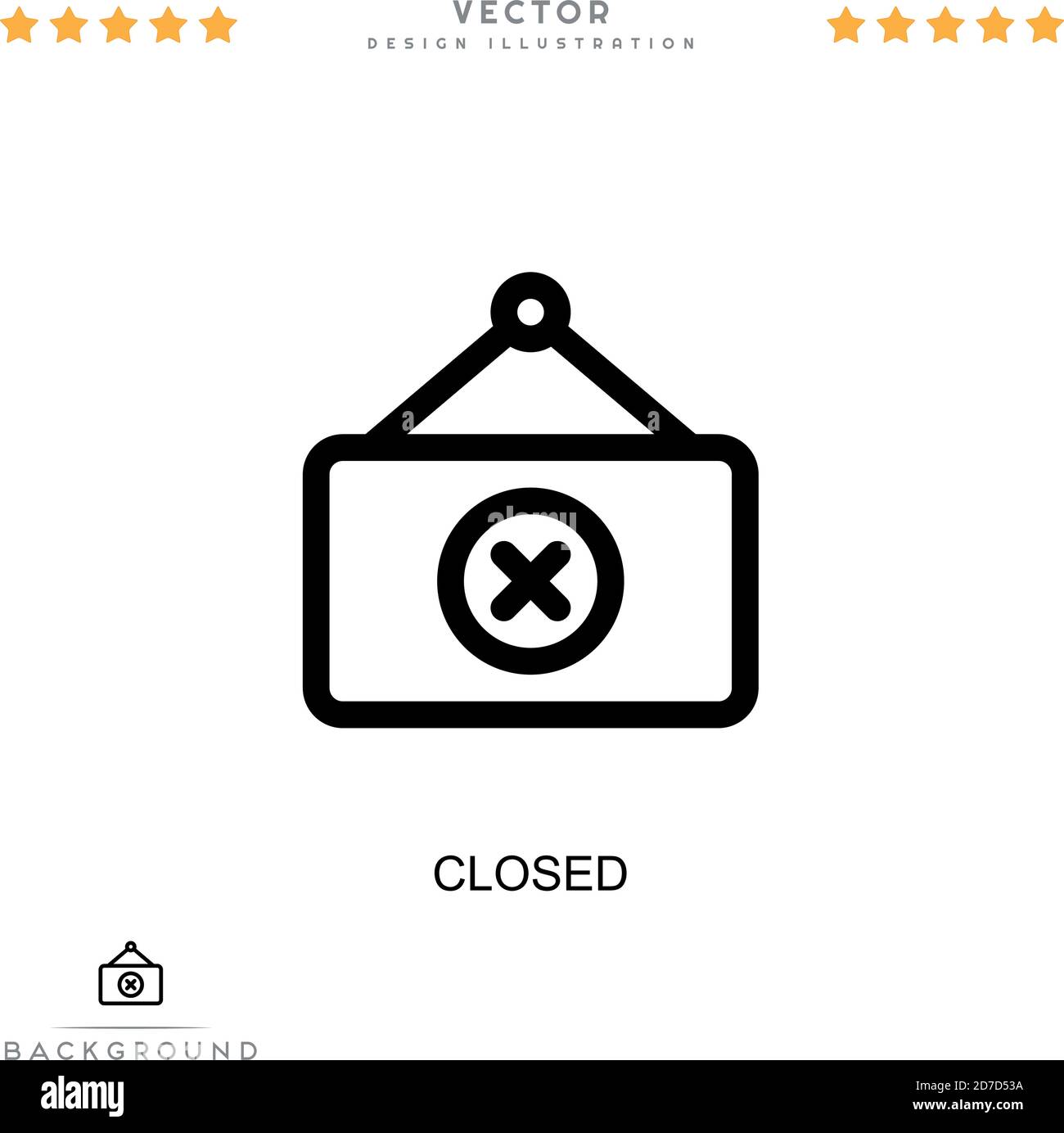 Closed icon. Simple element from digital disruption collection. Line ...