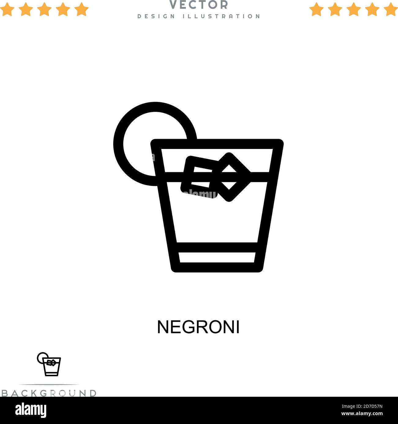Negroni icon. Simple element from digital disruption collection. Line ...
