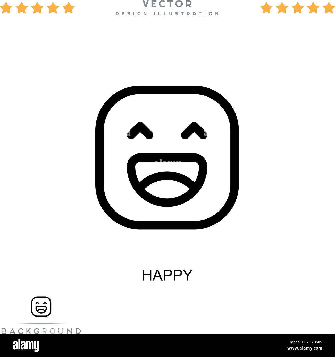 Happy icon. Simple element from digital disruption collection. Line ...