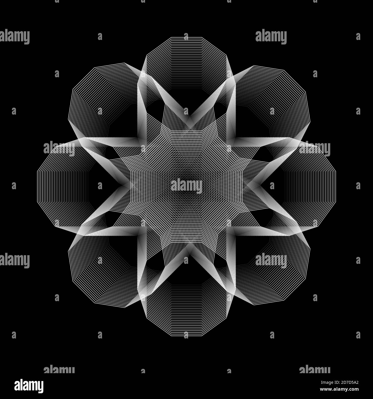 Brutalism Design Abstract Shape. Vector Geometric Shape Stroke Element On Black Background Stock ...