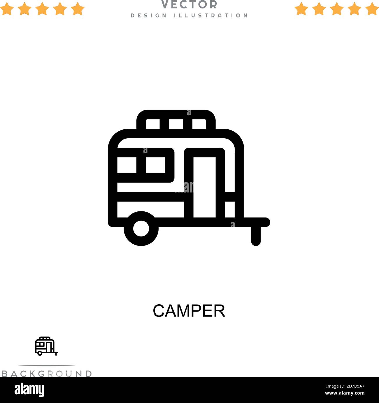 Camper icon. Simple element from digital disruption collection. Line ...