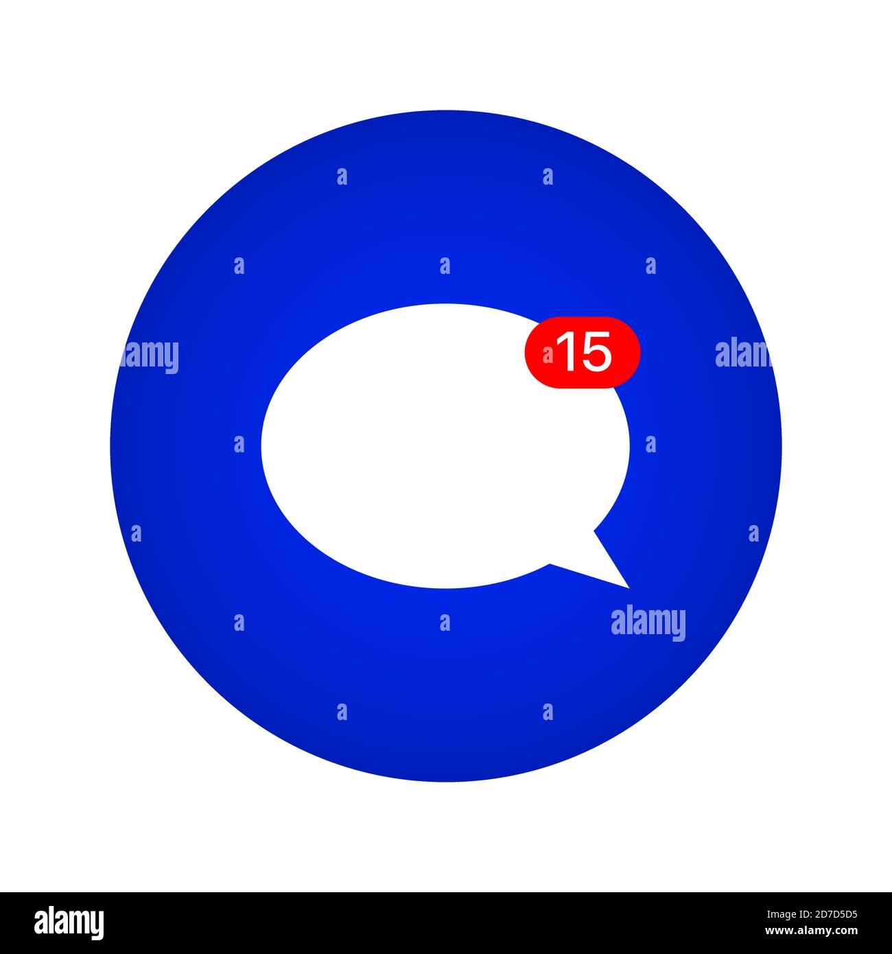 New Message Icon. Message Button On a Blue Gradient Circle Shape ...