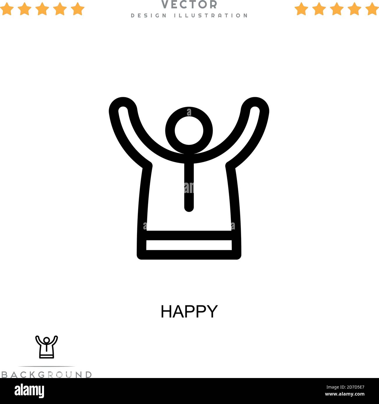 Happy icon. Simple element from digital disruption collection. Line ...