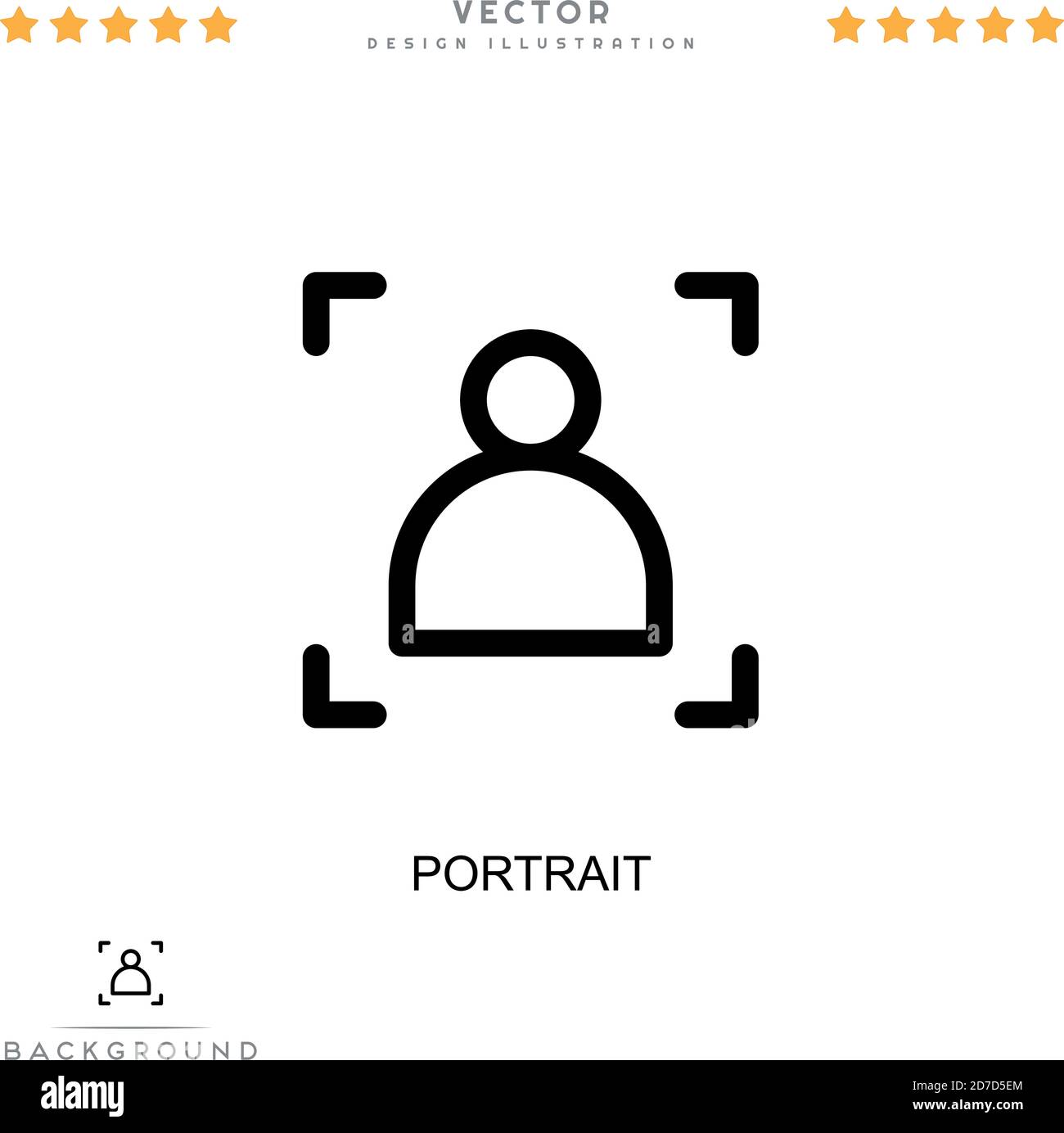 Portrait icon. Simple element from digital disruption collection. Line ...