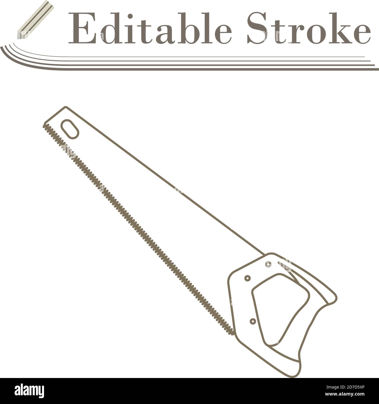 Hand Saw Icon. Editable Stroke Simple Design. Vector Illustration Stock ...