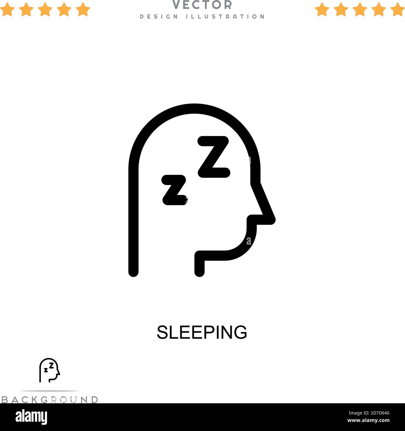 Sleeping icon. Simple element from digital disruption collection. Line ...