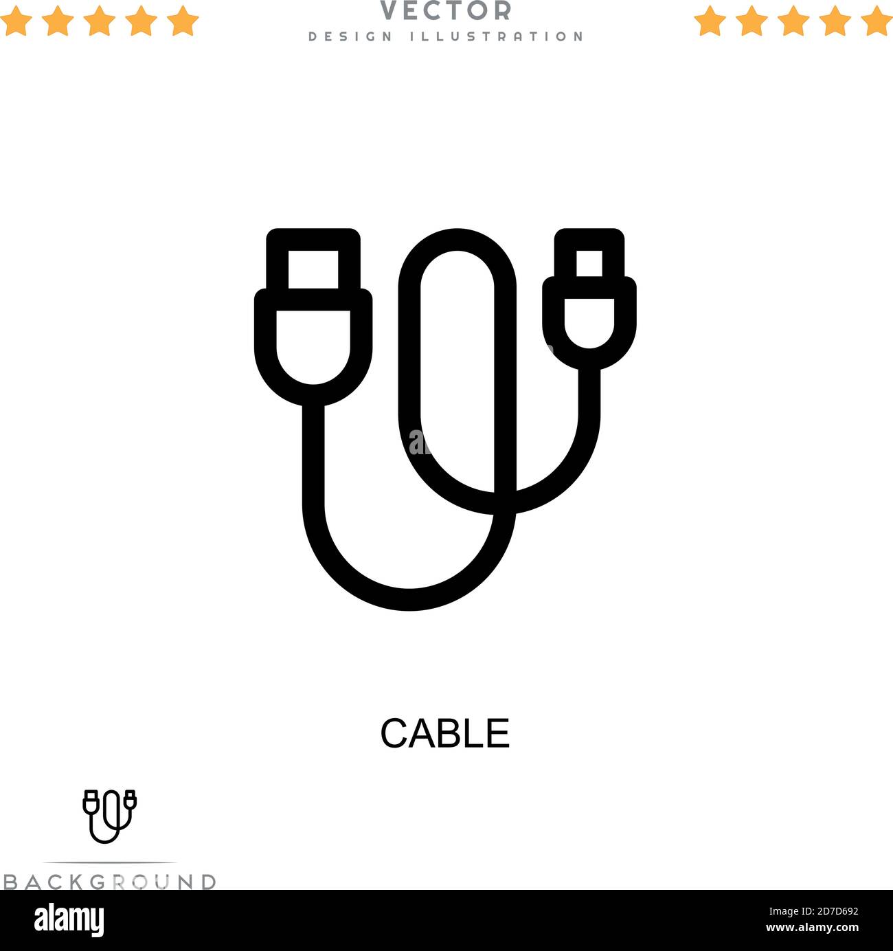 Cable icon. Simple element from digital disruption collection. Line ...