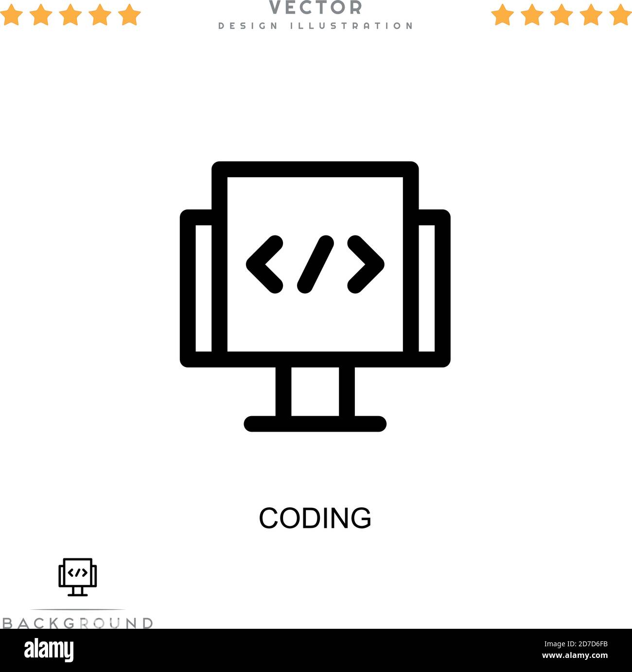 Coding icon. Simple element from digital disruption collection. Line ...