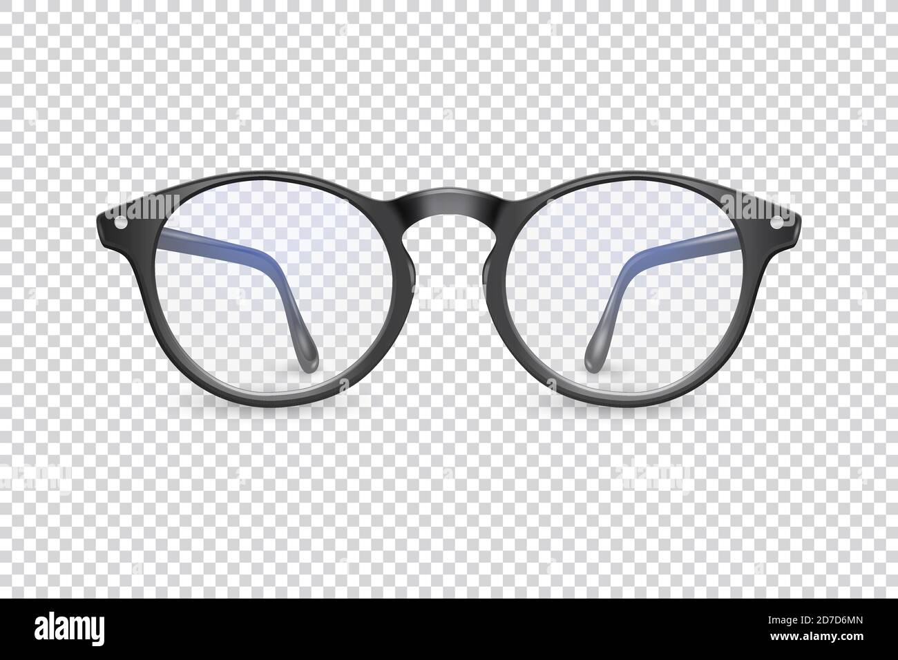 Vector 3d Realistic Plastic Round Black Rimmed Eye Glasses Icon Closeup ...