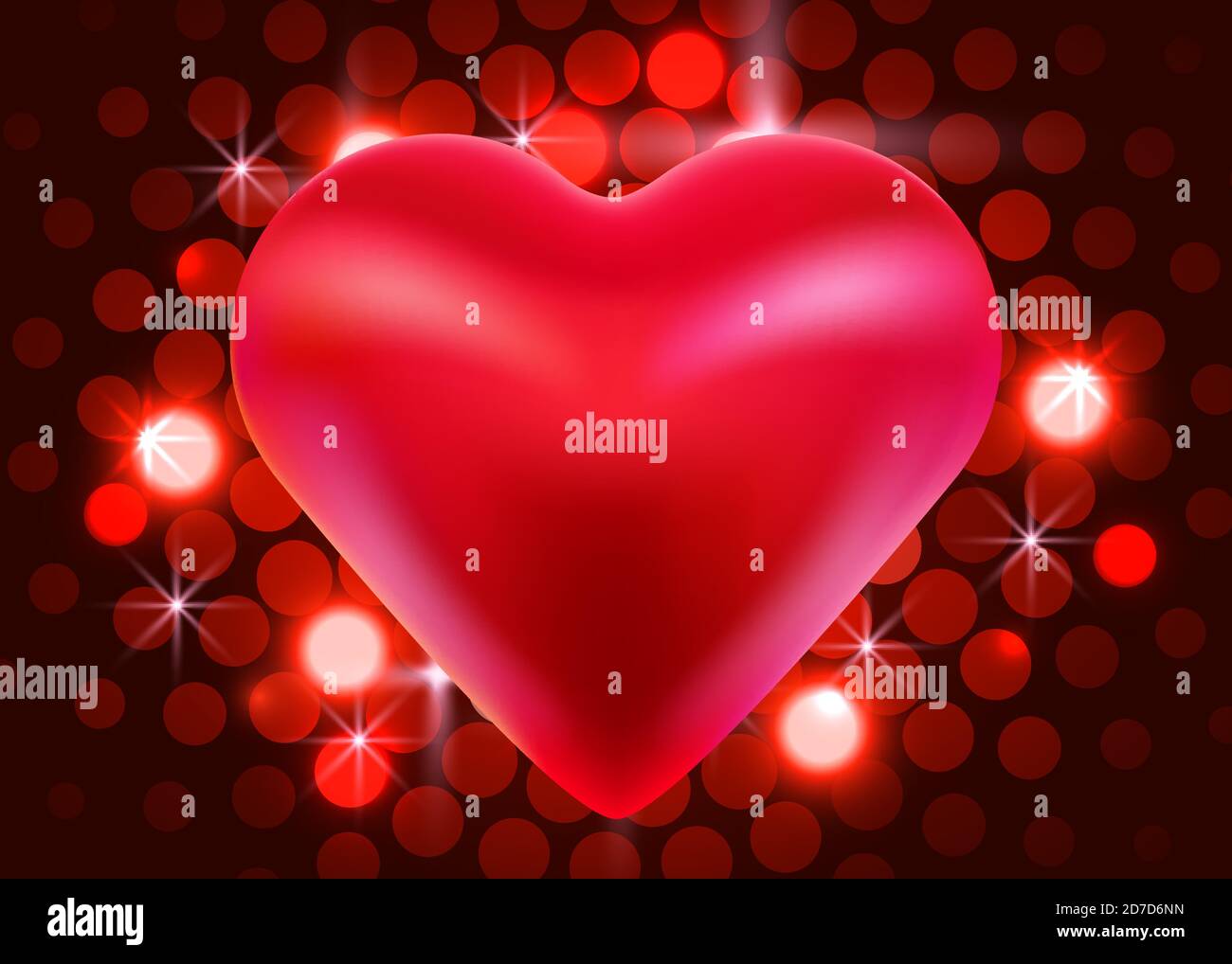 Red Valentine Heart on shiny shiny. Love concept. Vector Illustration ...