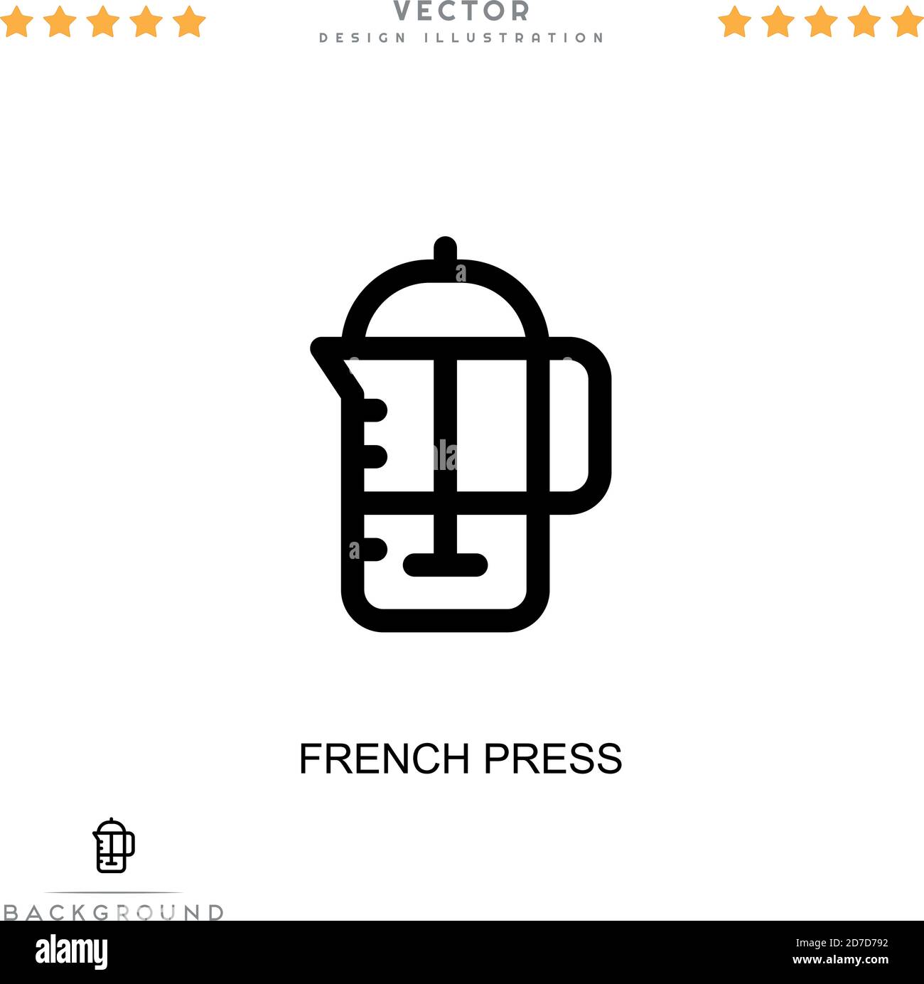 French press icon. Simple element from digital disruption collection ...