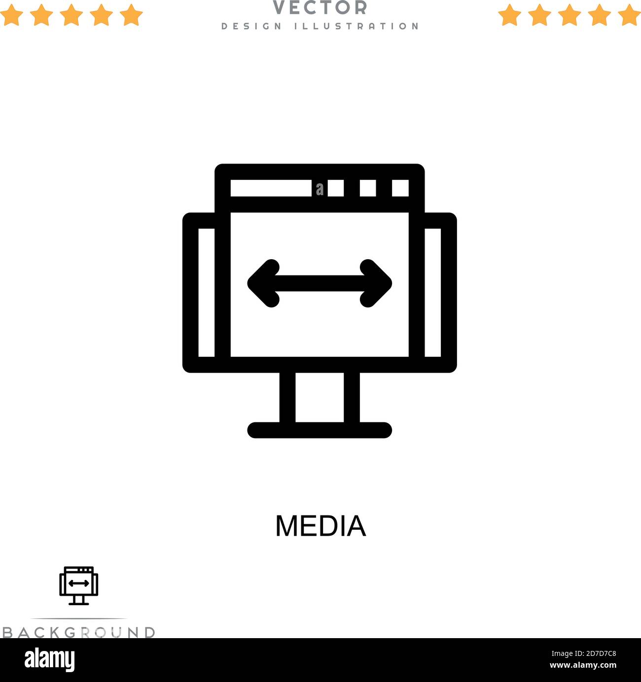 Media icon. Simple element from digital disruption collection. Line ...