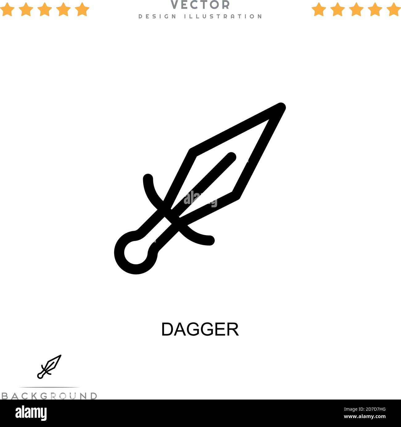 Dagger icon. Simple element from digital disruption collection. Line ...