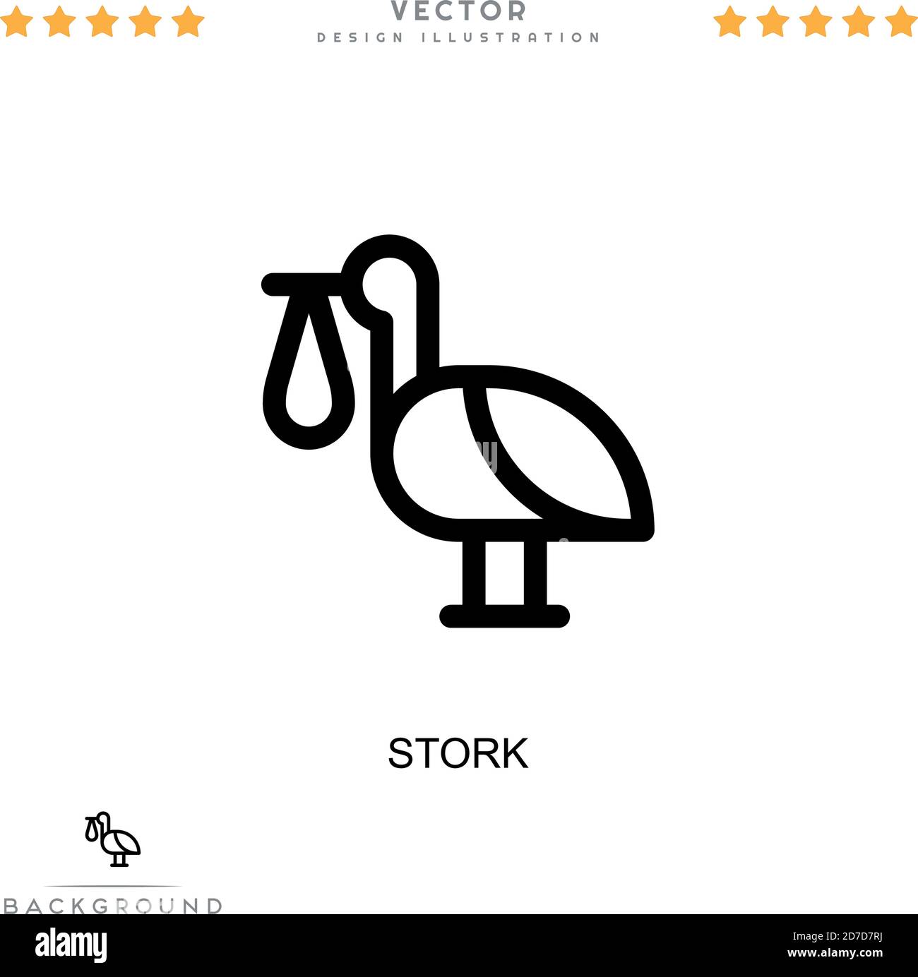 Stork icon. Simple element from digital disruption collection. Line ...