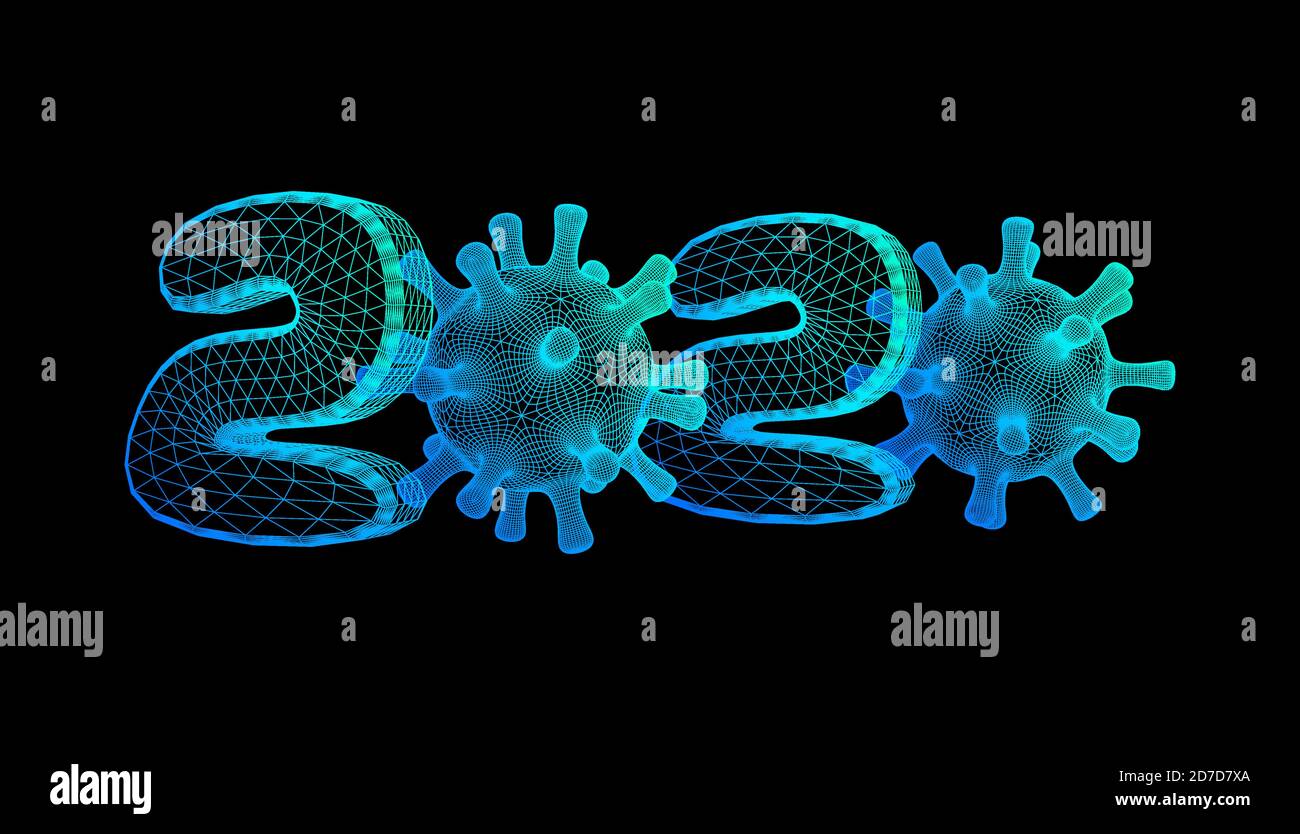 2020 year symbol with coronavirus 3D signs for survivers Stock Vector ...
