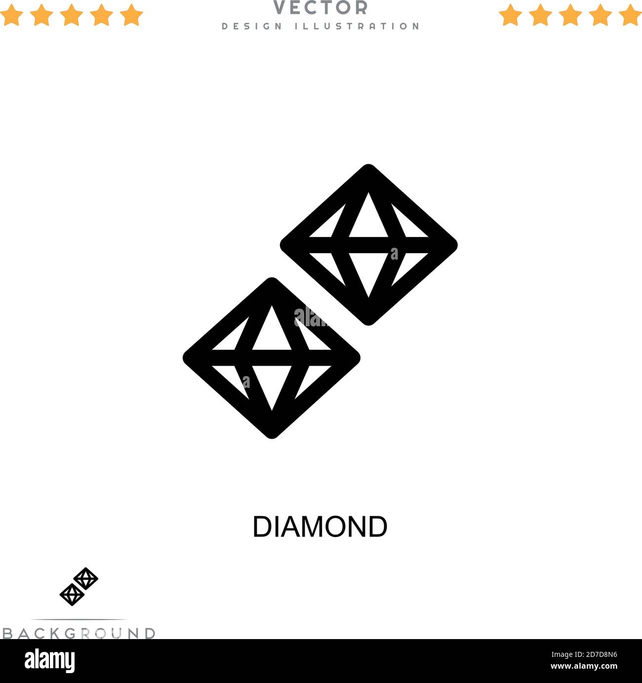 Diamond icon. Simple element from digital disruption collection. Line ...