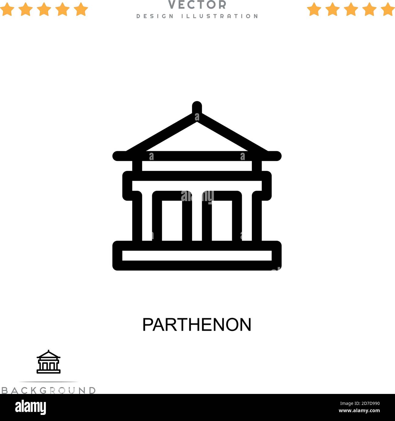 Parthenon icon. Simple element from digital disruption collection. Line ...