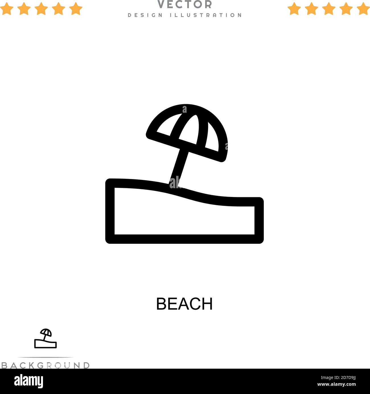 Beach icon. Simple element from digital disruption collection. Line ...