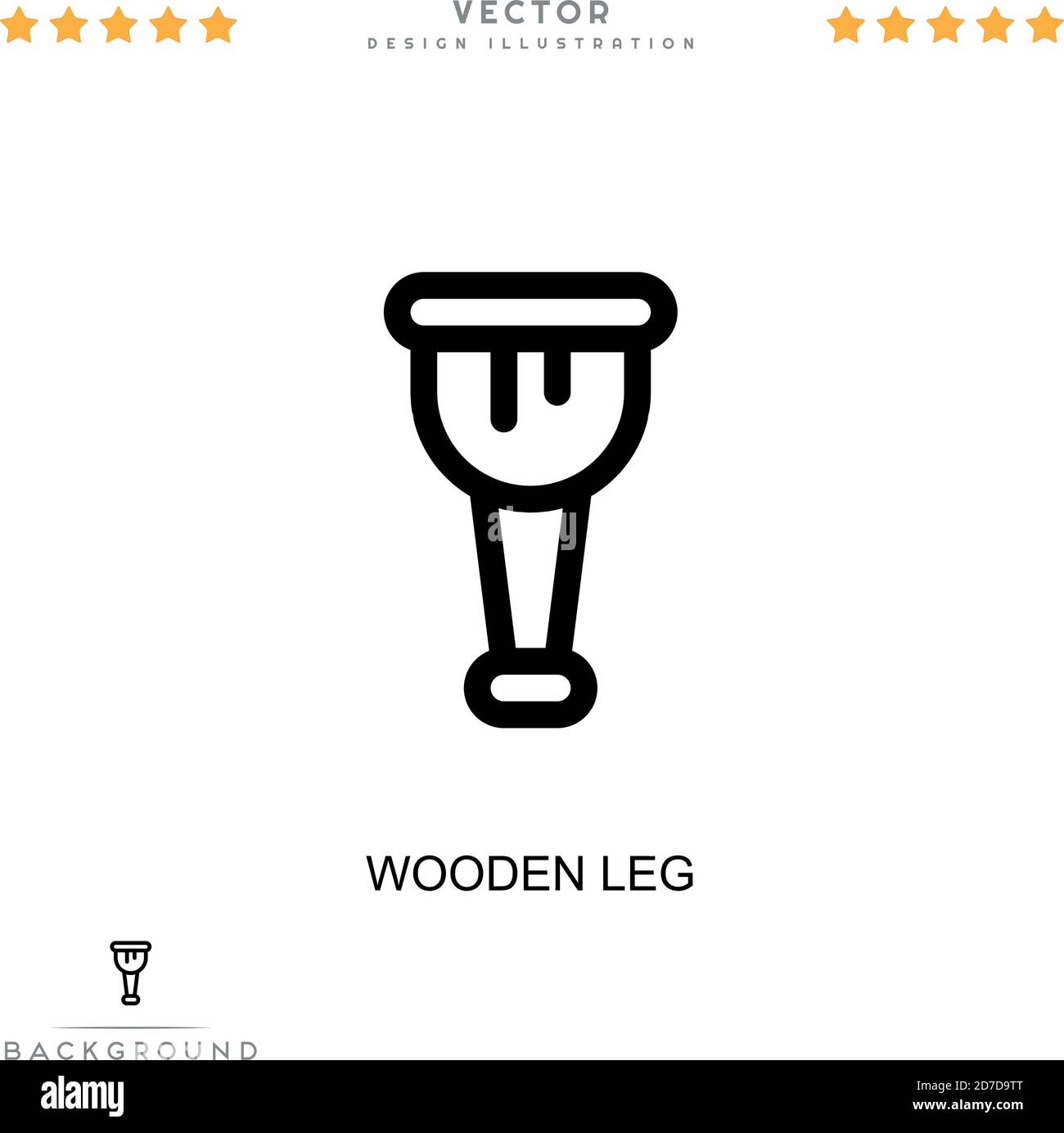 Wooden leg icon. Simple element from digital disruption collection ...