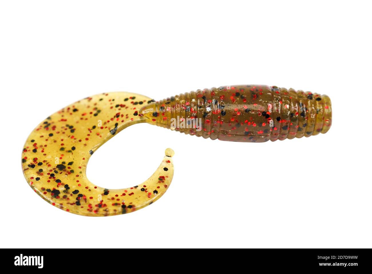 Fishing lure silicone twister isolated on white background Stock Photo ...