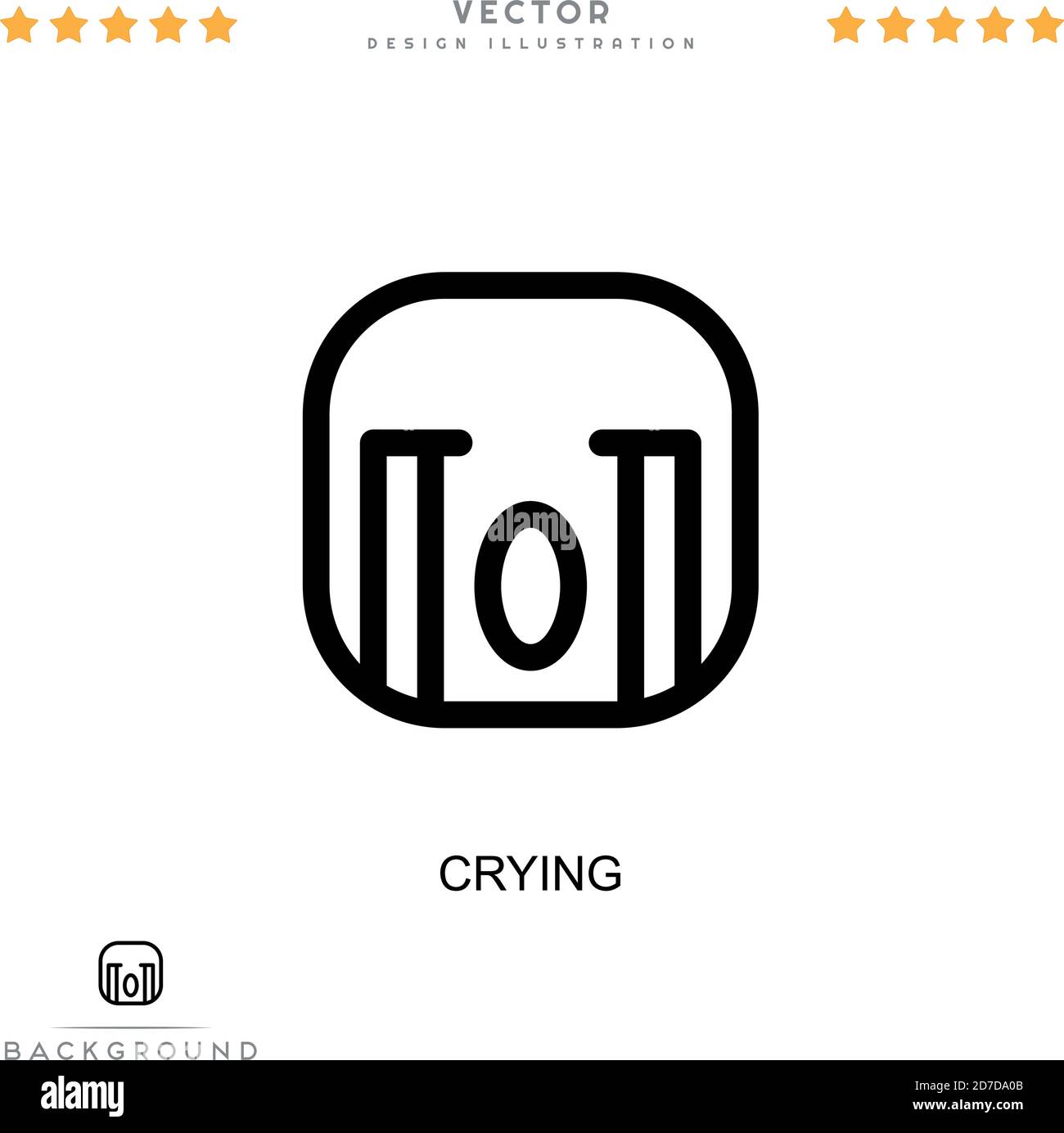 Crying icon. Simple element from digital disruption collection. Line ...