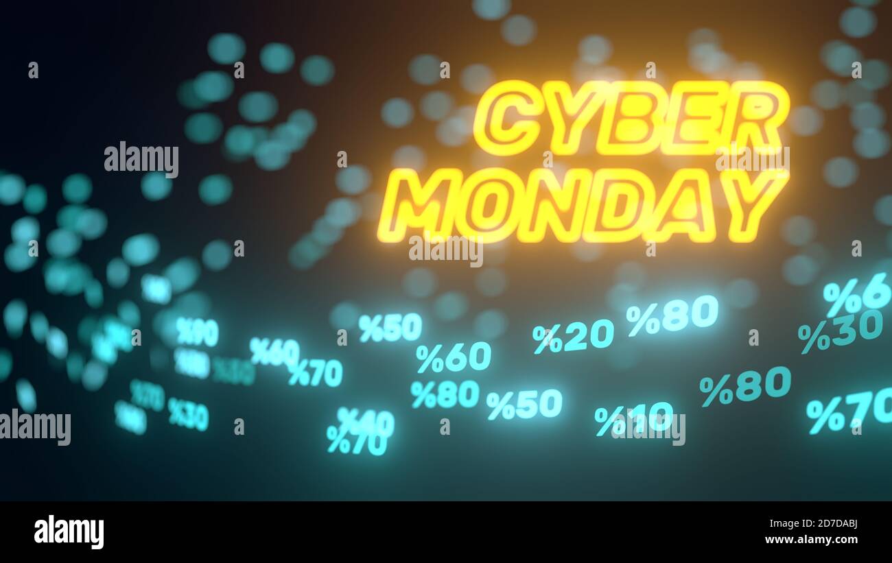 Animation neon yellow cyber monday hi-res stock photography and images ...