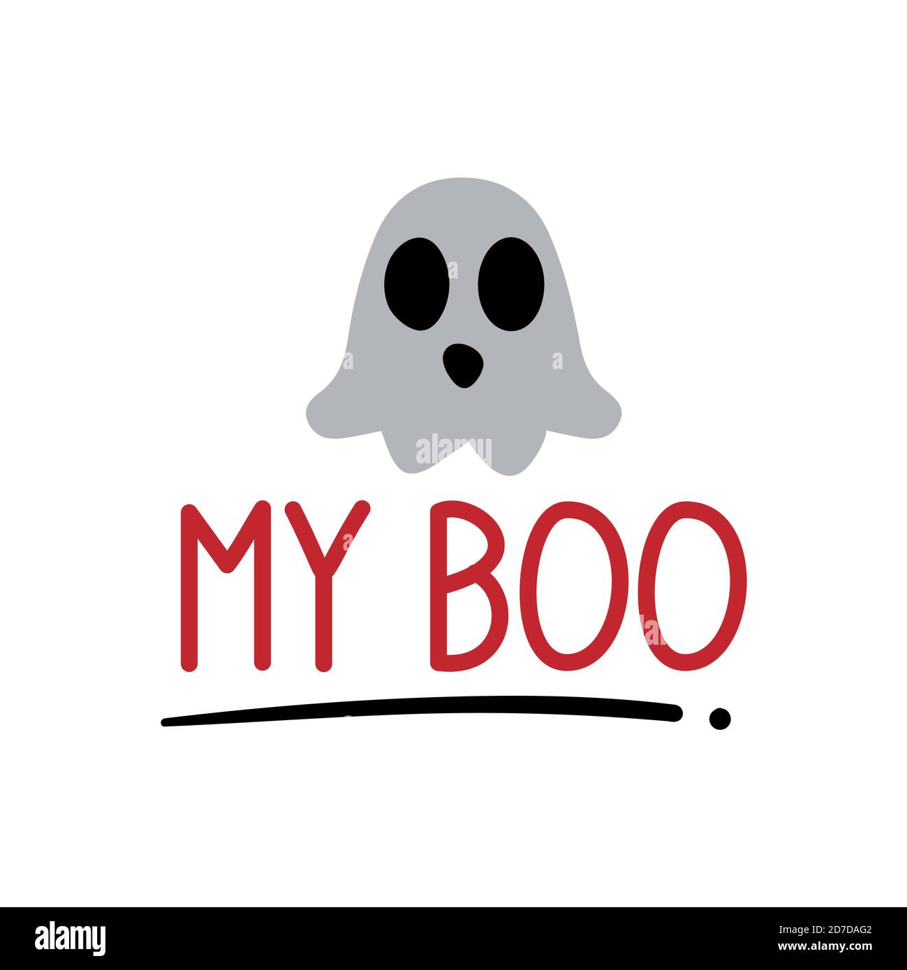 My Boo Brush Hand Lettering Vector Black on White Background Stock ...