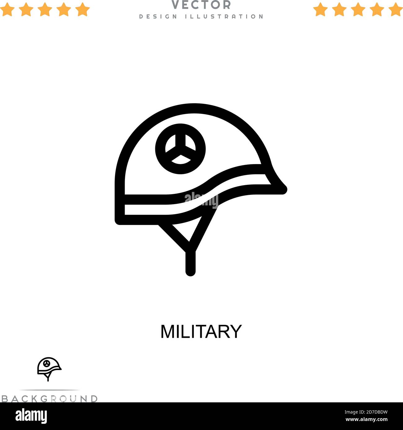 Military icon. Simple element from digital disruption collection. Line ...