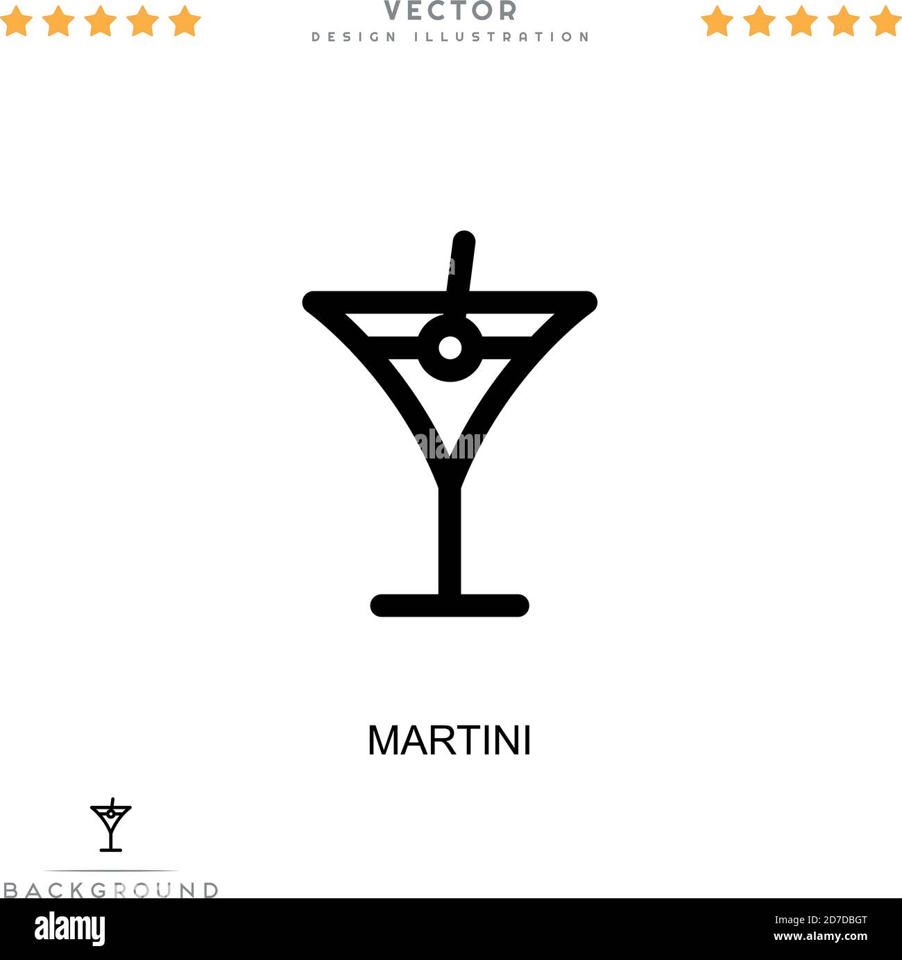 Martini icon. Simple element from digital disruption collection. Line ...