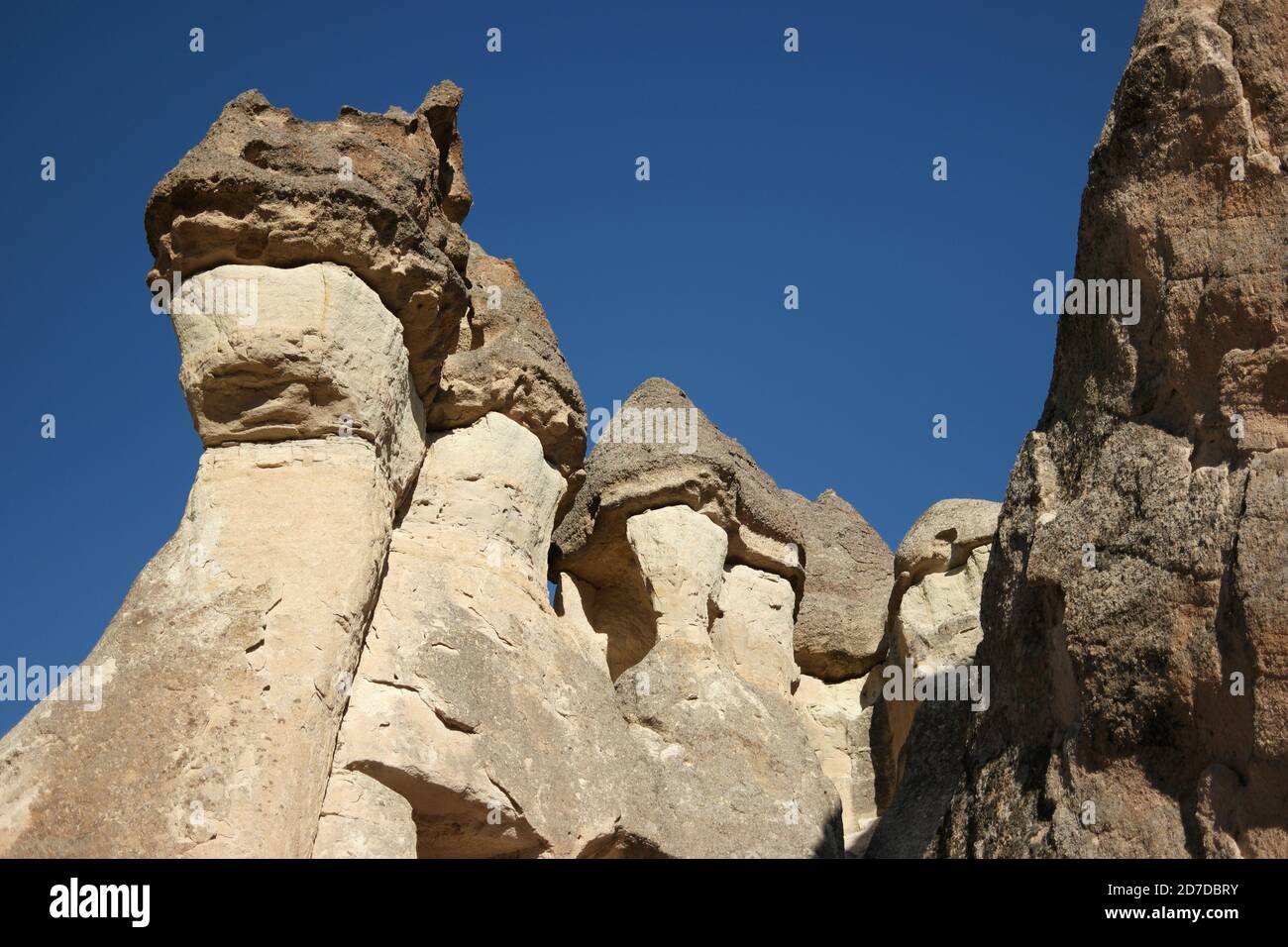 Fairy chimneys and cave dwellings in Cappadocia, Turkey Stock Photo - Alamy