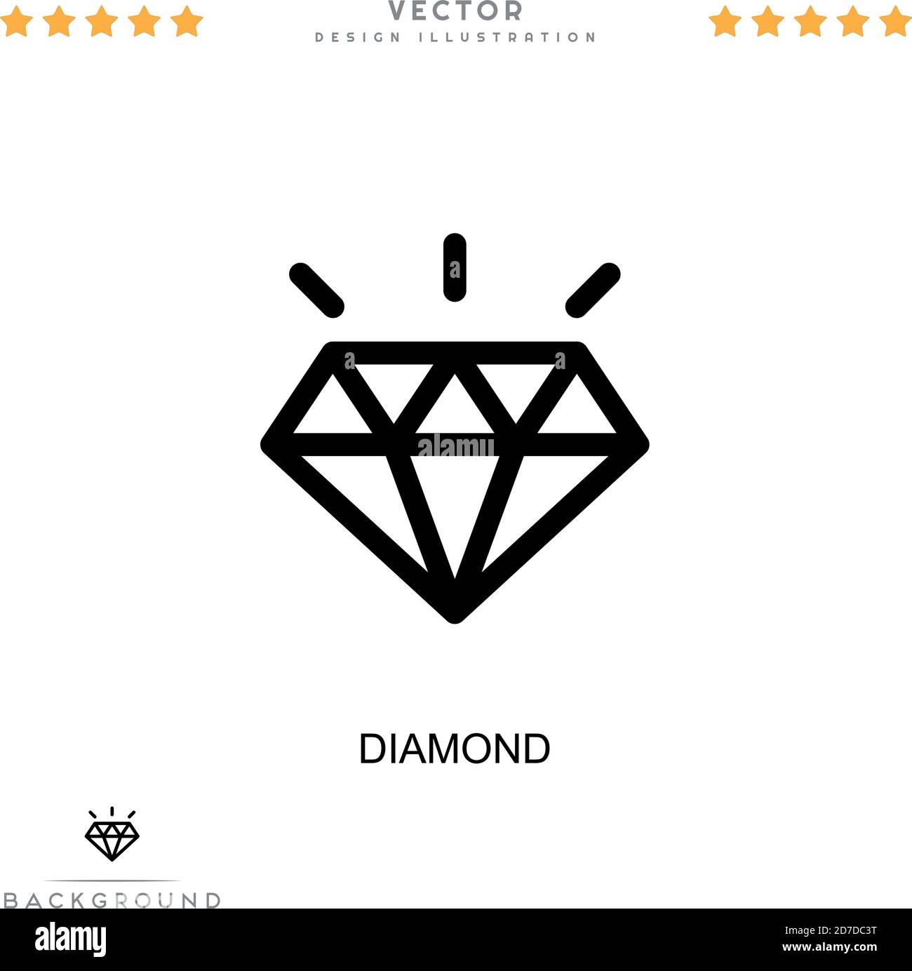 Diamond icon. Simple element from digital disruption collection. Line ...
