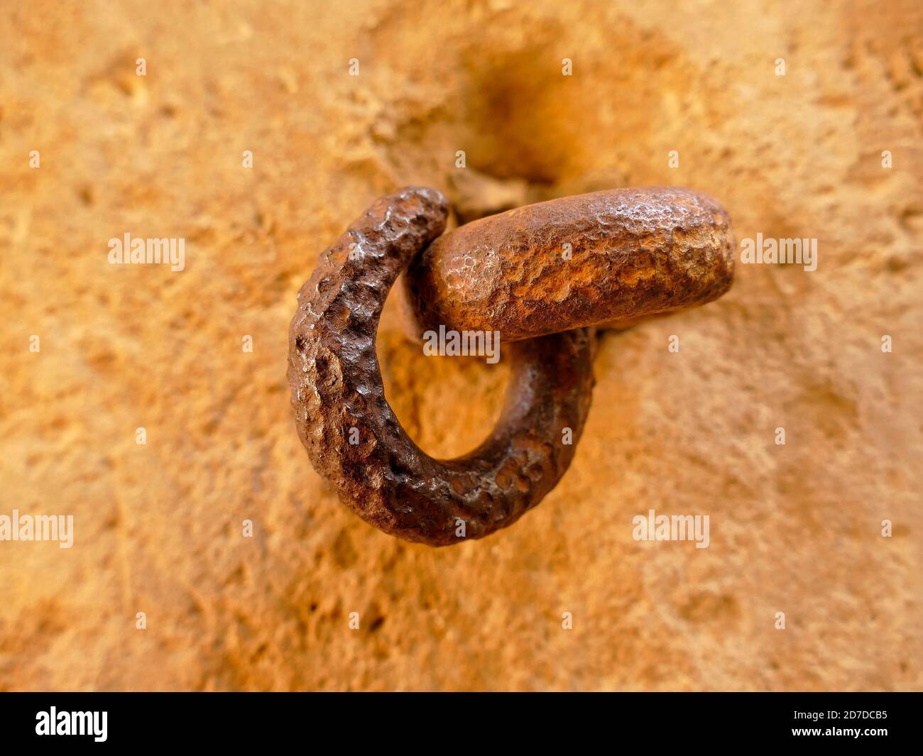 hook with ring in a medieval castle wall Stock Photo - Alamy