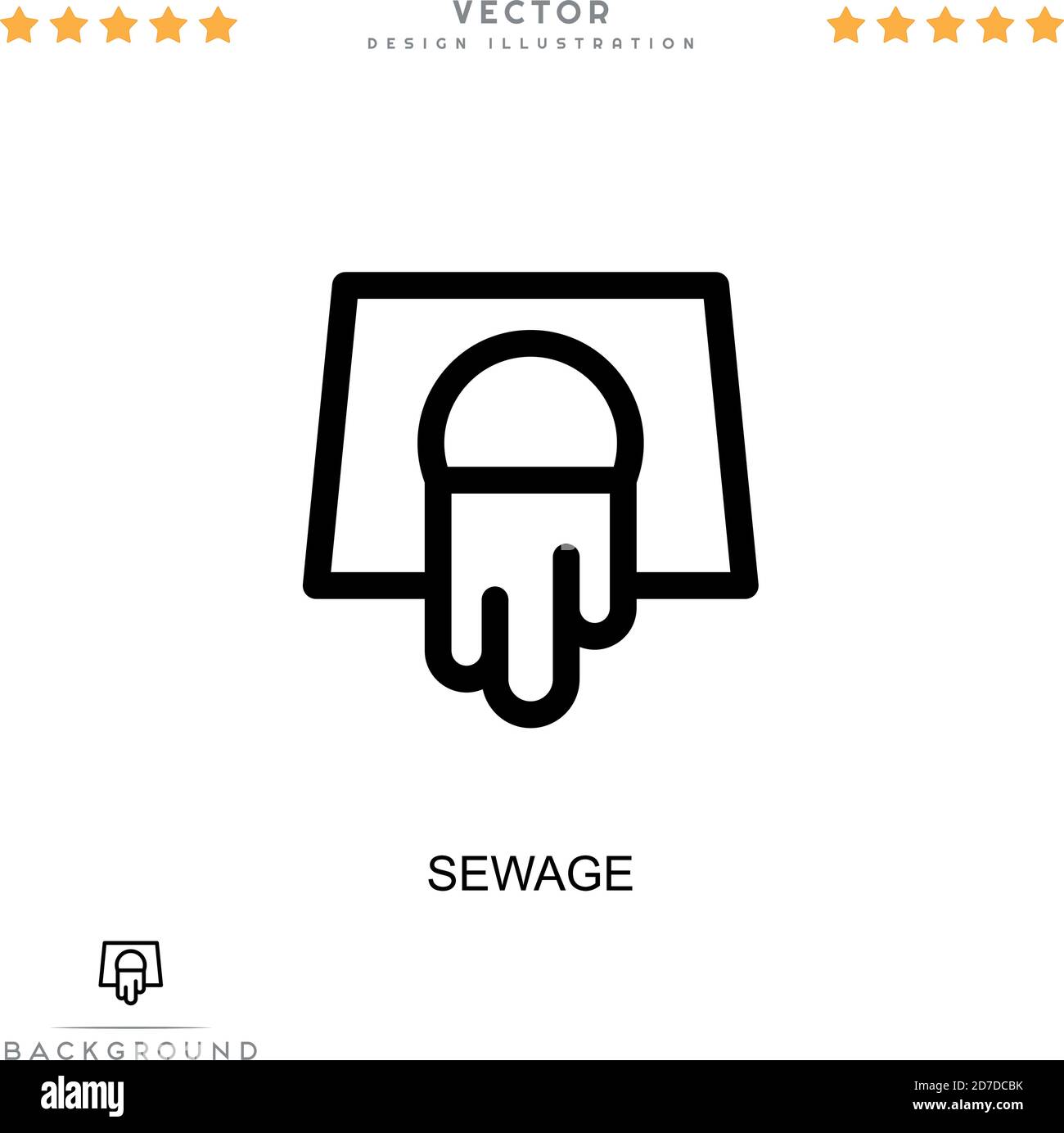 Sewage icon. Simple element from digital disruption collection. Line ...