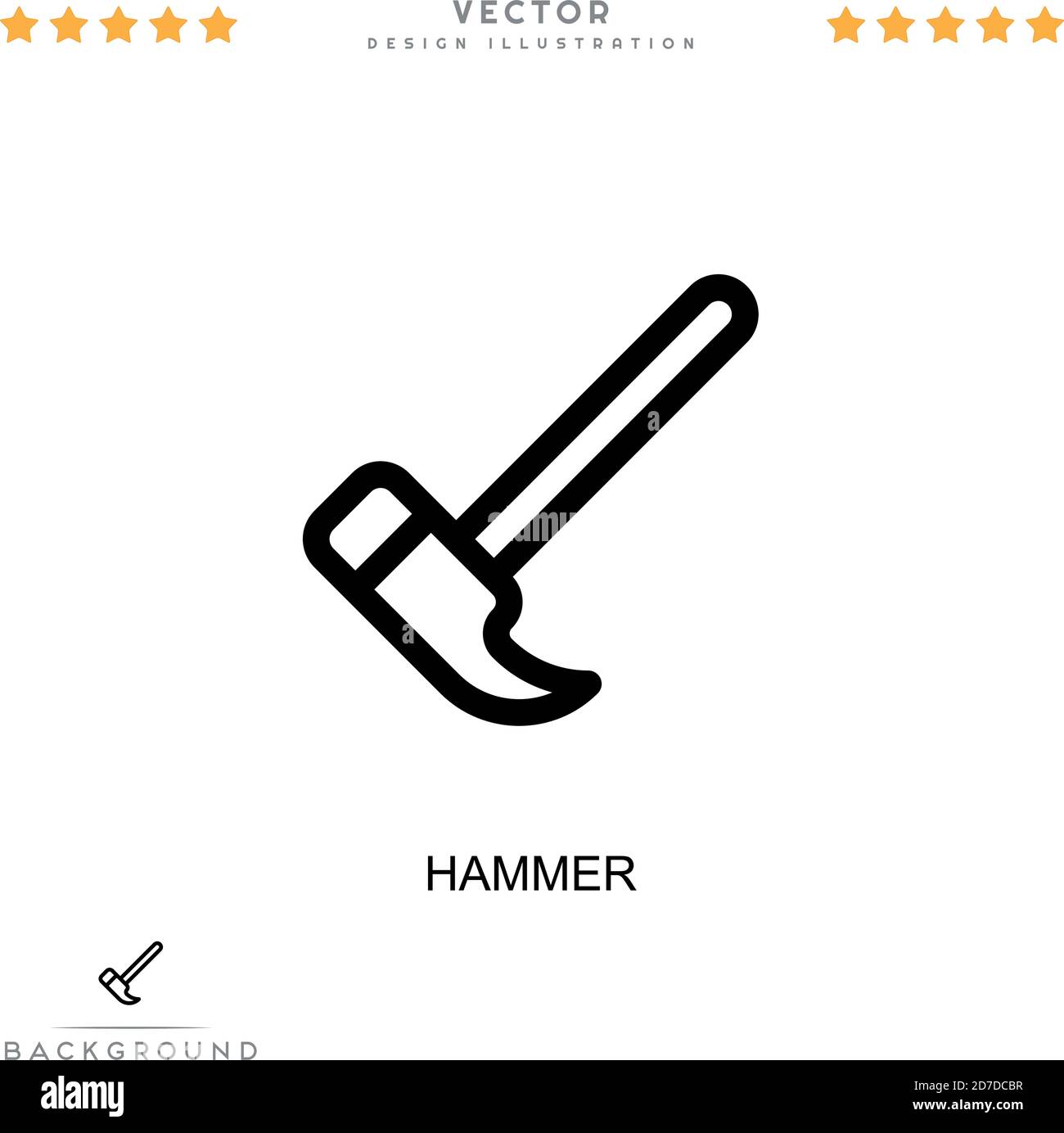 Hammer icon. Simple element from digital disruption collection. Line ...