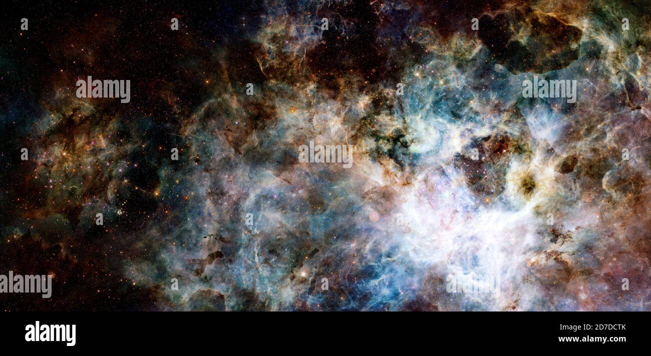 Science fiction abstract wallpaper. Billions of galaxies in the ...