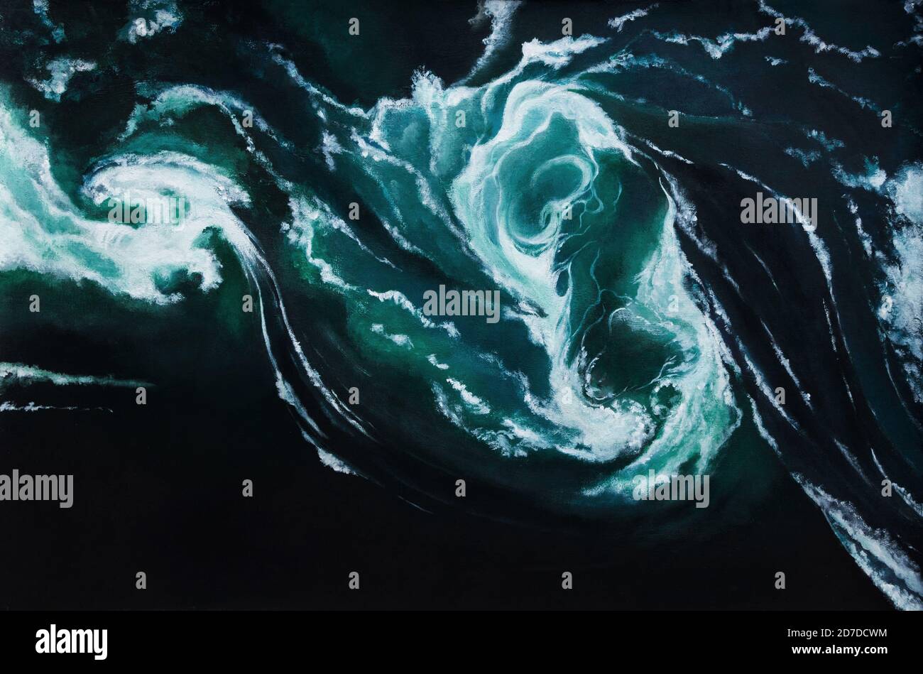 aerial view of ocean painting on canvas Stock Photo - Alamy