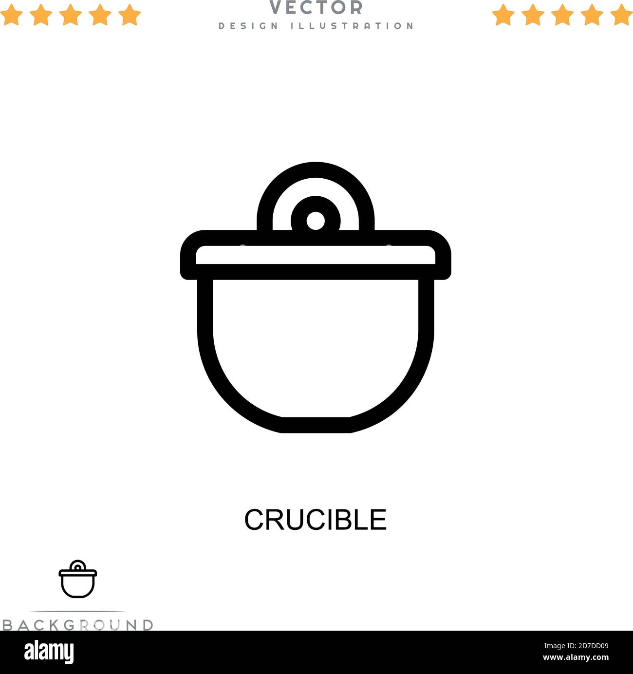 Crucible icon. Simple element from digital disruption collection. Line ...