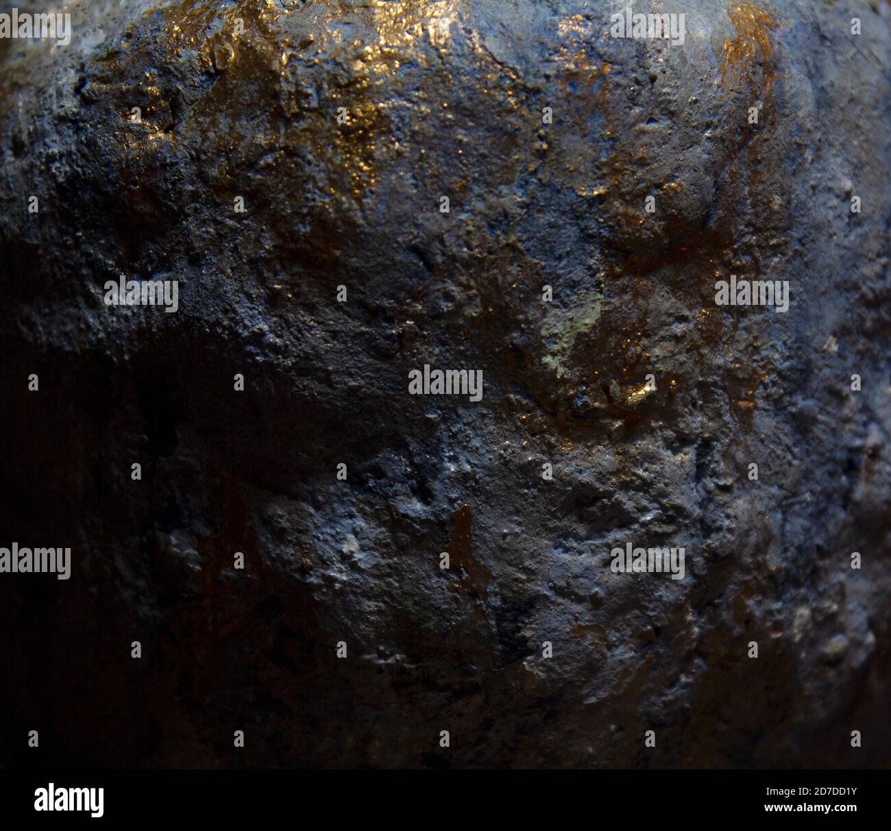 Dark blue sedimentary hypertufa rock with glittering golden spots Stock ...
