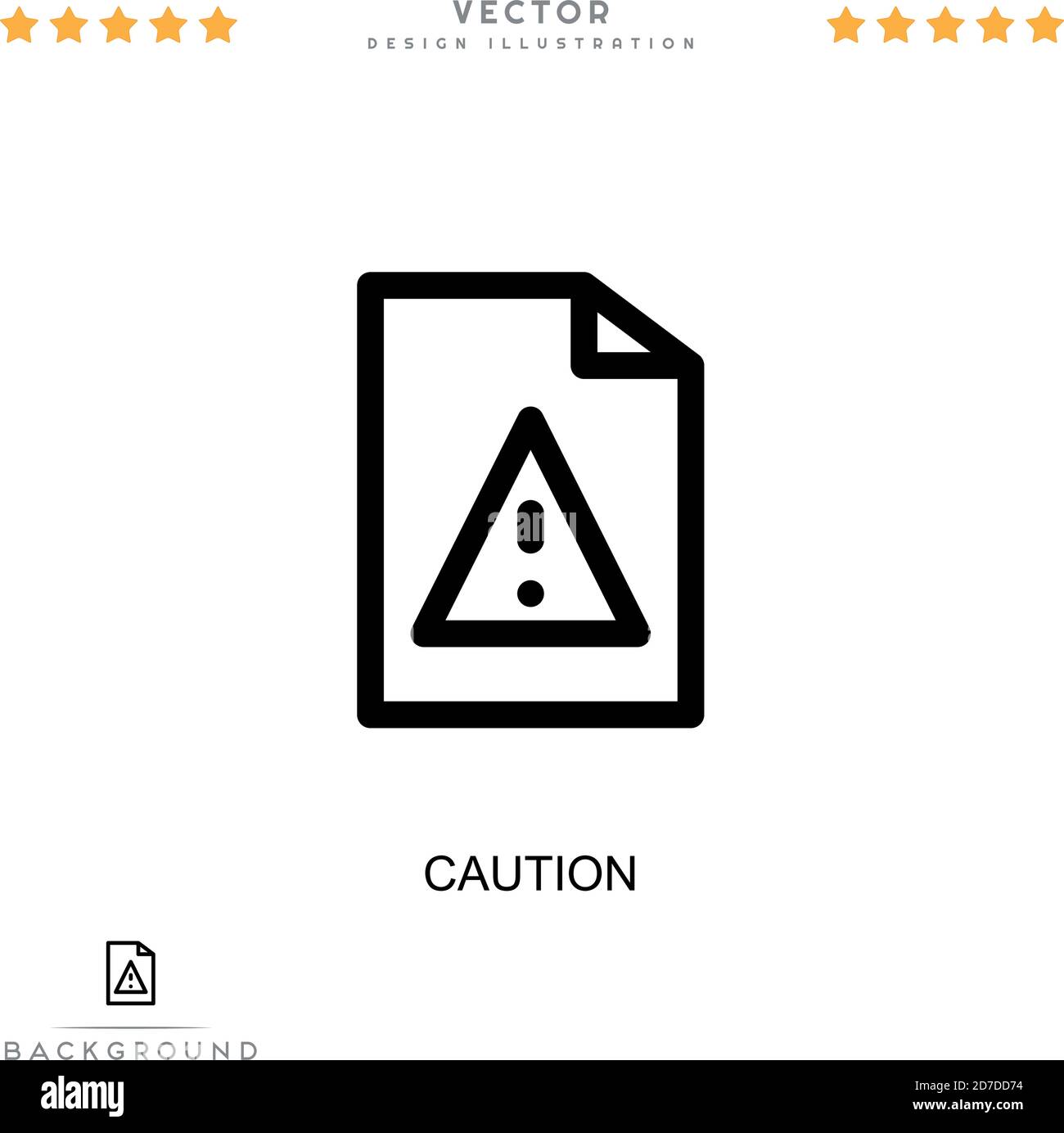 Caution icon. Simple element from digital disruption collection. Line ...