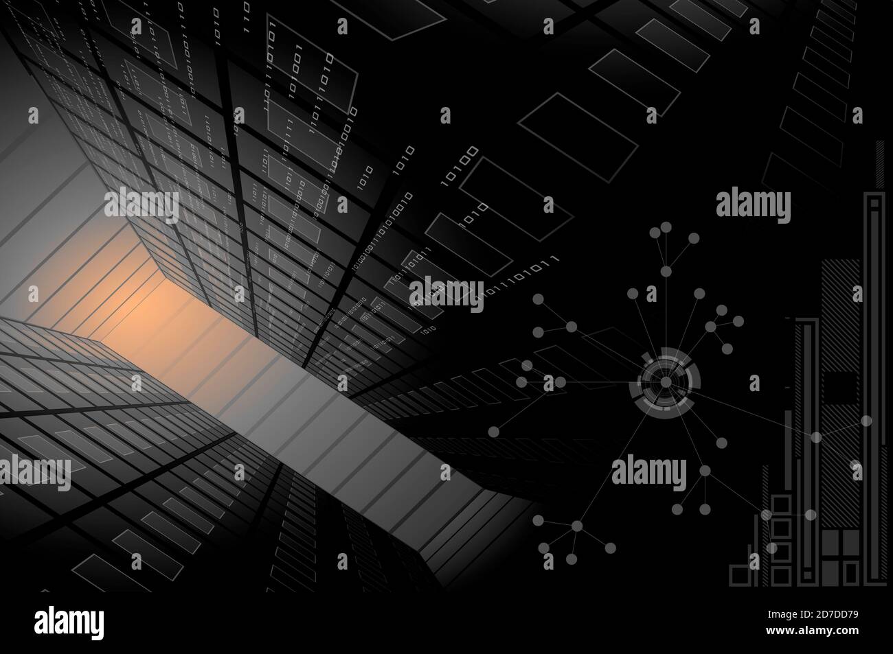 Black background with abstract technology elements Stock Photo - Alamy