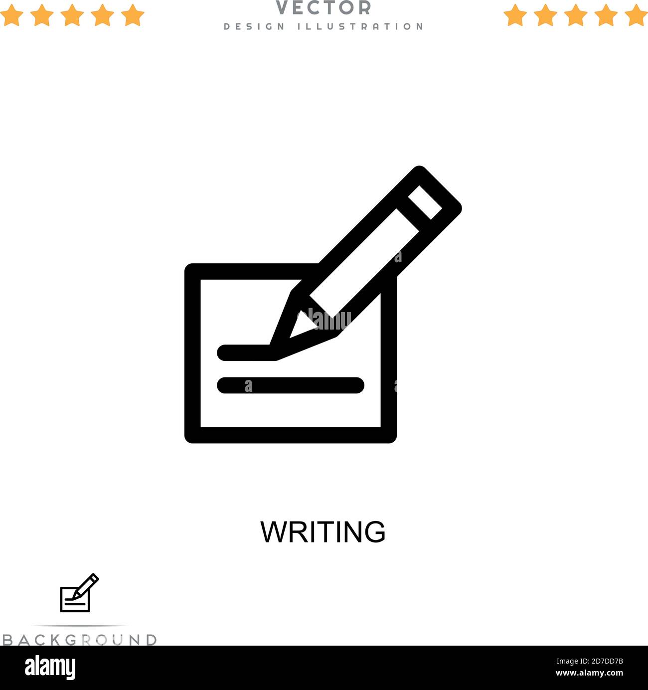 Writing icon. Simple element from digital disruption collection. Line ...