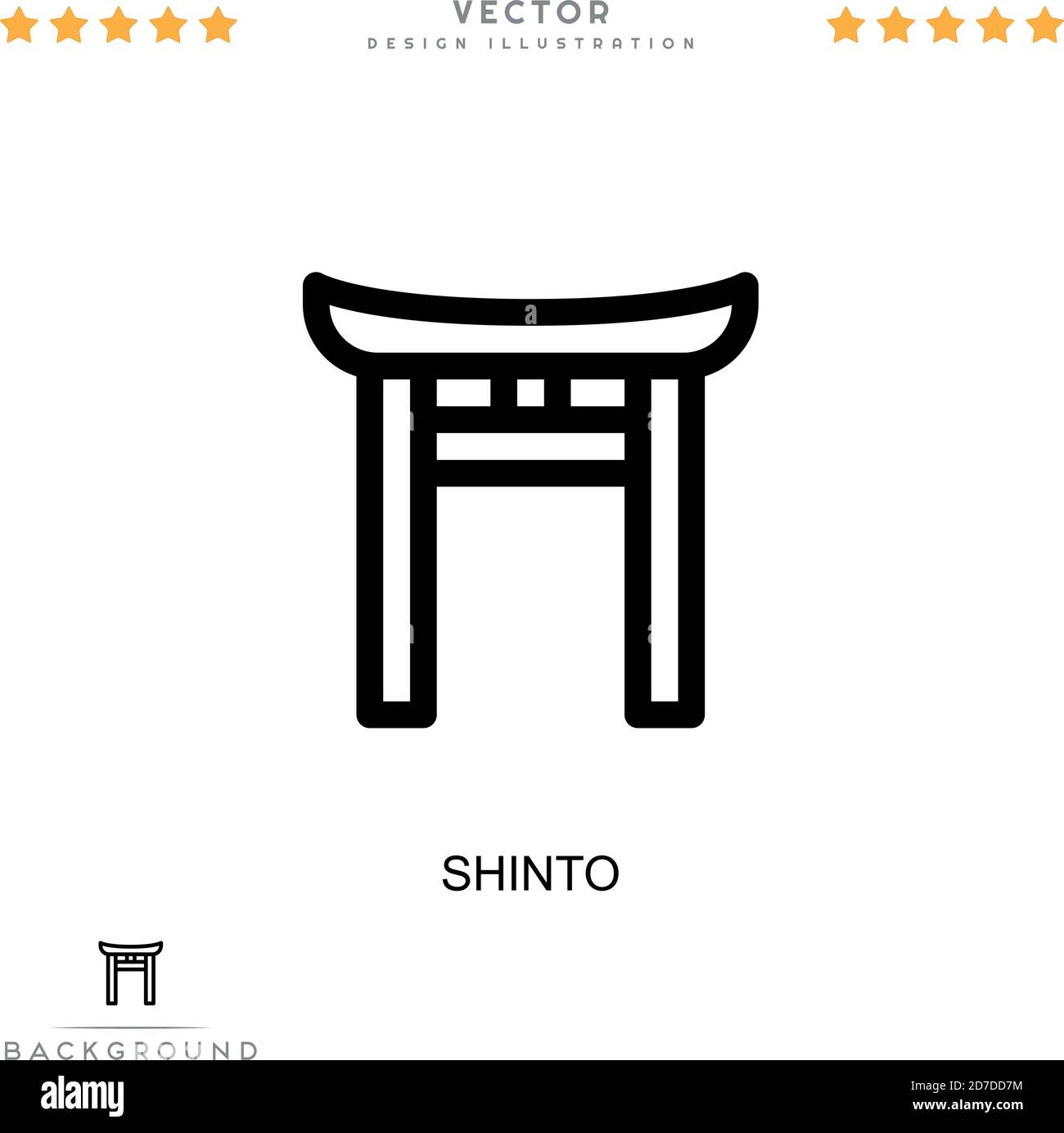 Shinto icon. Simple element from digital disruption collection. Line ...