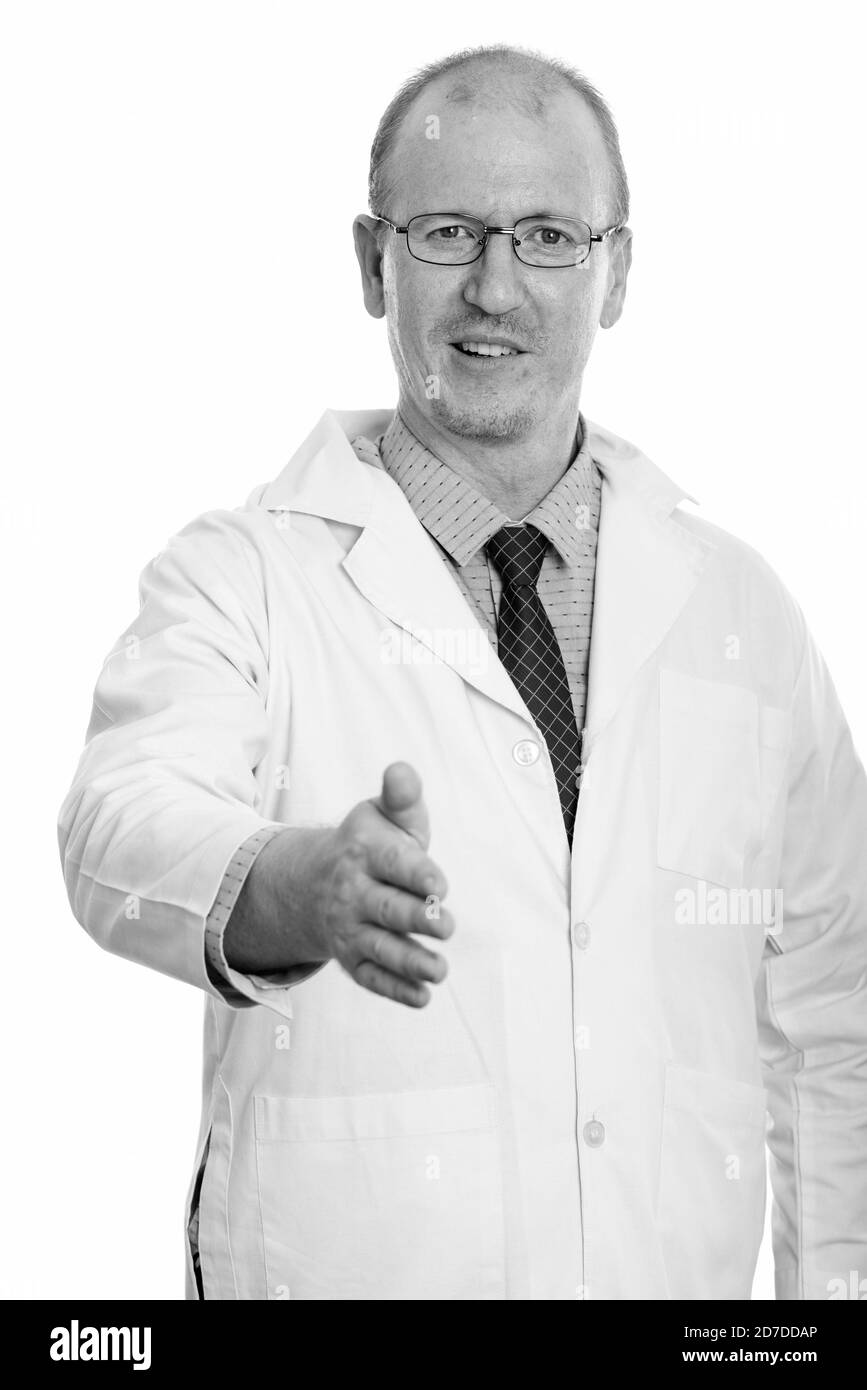Doctor handshake isolated Black and White Stock Photos & Images - Alamy
