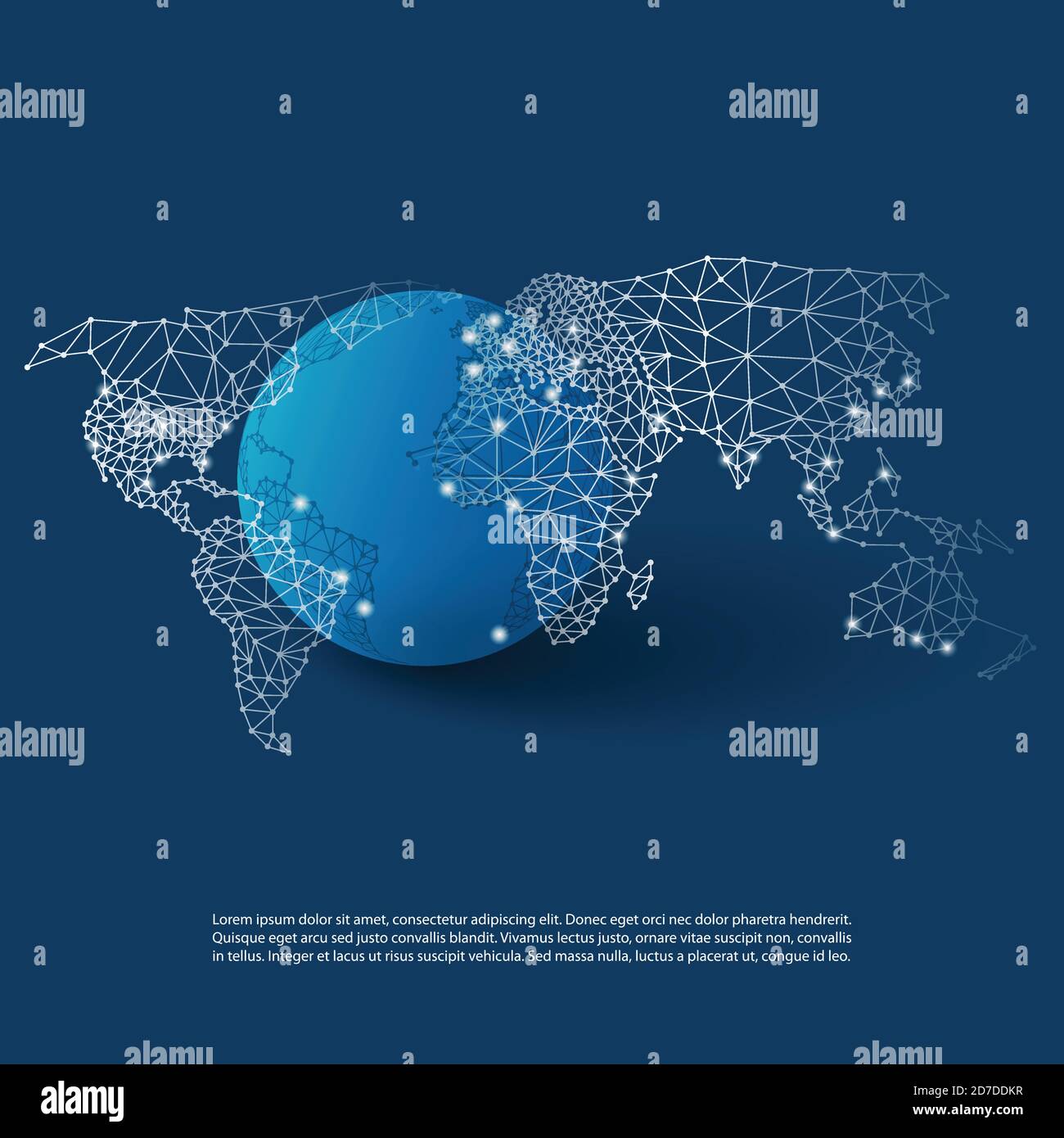 Cloud Computing And Networks With World Map Abstract Global Digital Network Connections